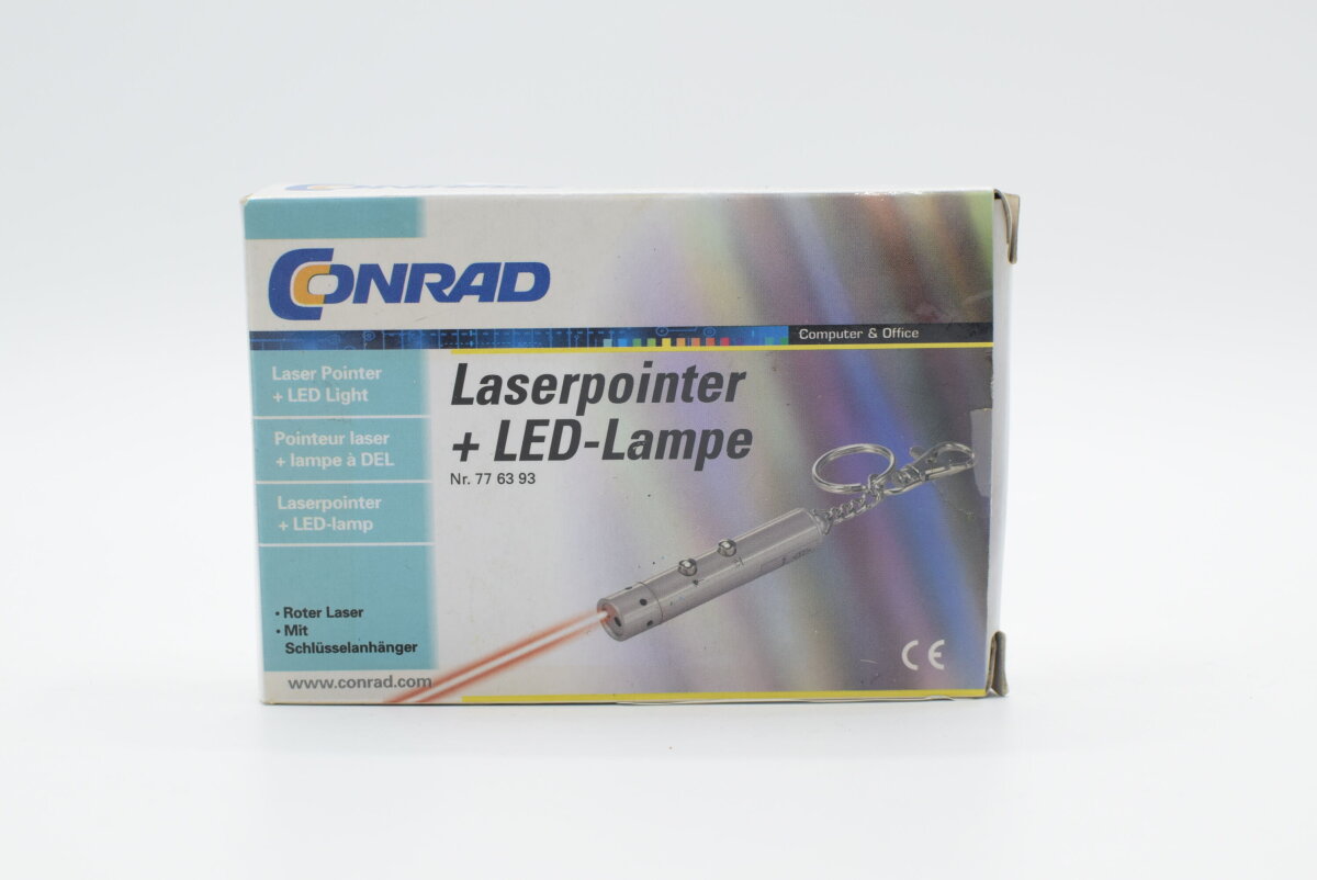 Conrad 776393 Laserpointer + LED-Lampe mit Schlüsselanhänger - Modell ...